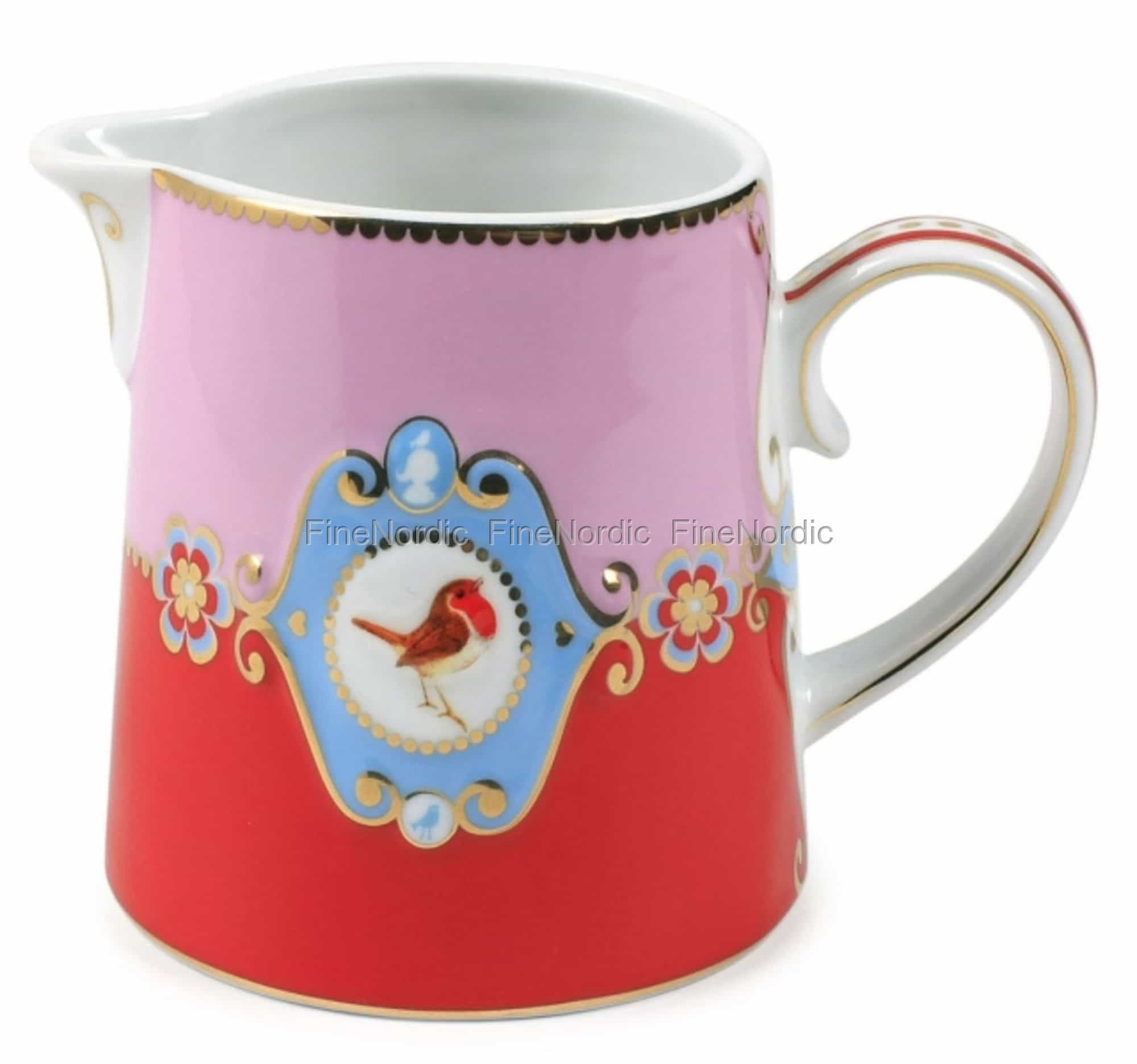 Pip Studio Krug Small Love Birds Red/Pink medallion 270 ml