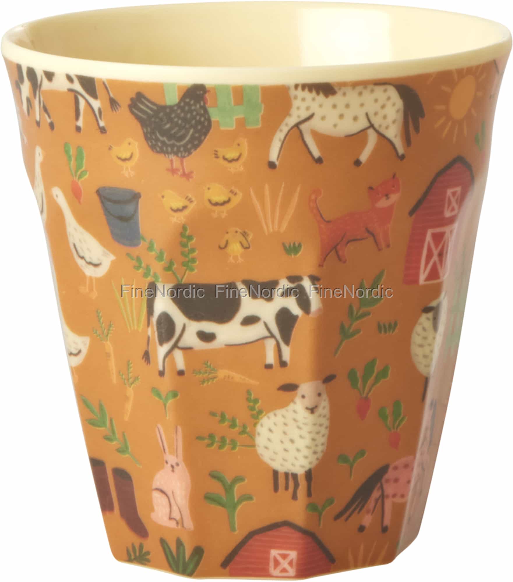 Rice Melamin Kinderbecher - Bauernhof auf den Tisch - Braun - Klein