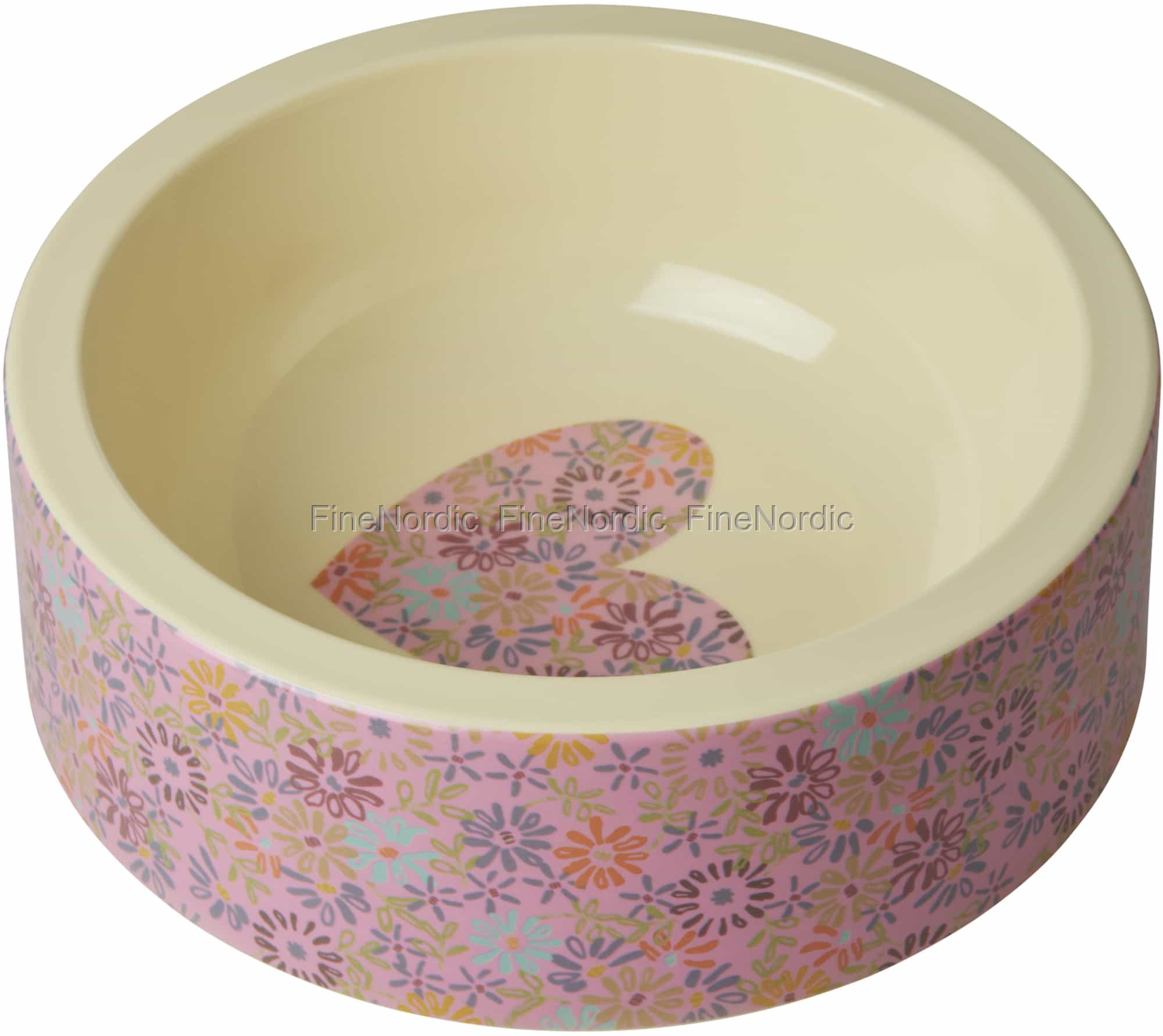 Rice Melamin Futternapf - Rund - Flower Heart