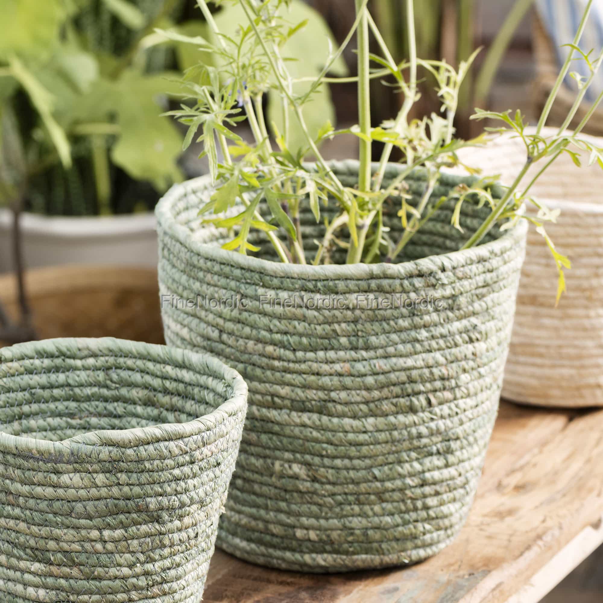 Ib Laursen Blumentopfür Korb Grün Groß