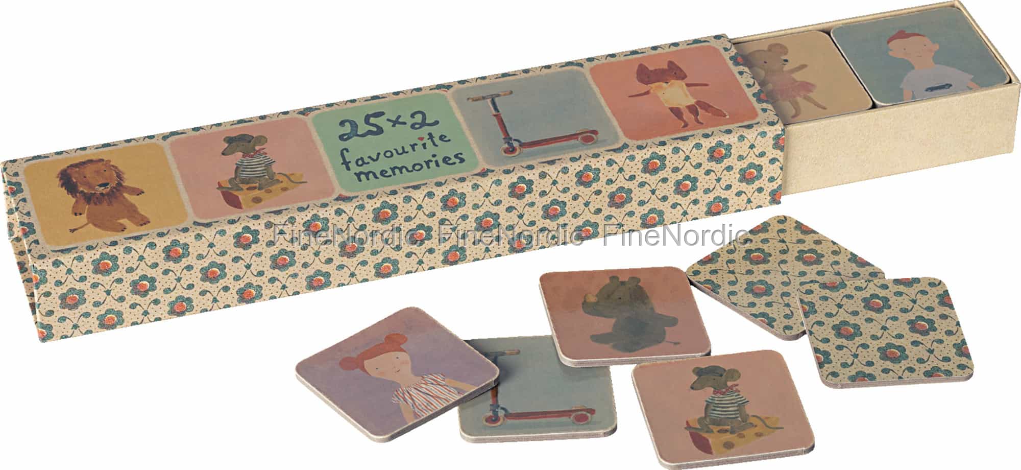 Maileg Memory-Spiel mit 50 Karten (25 verschiedene Illustrationen)