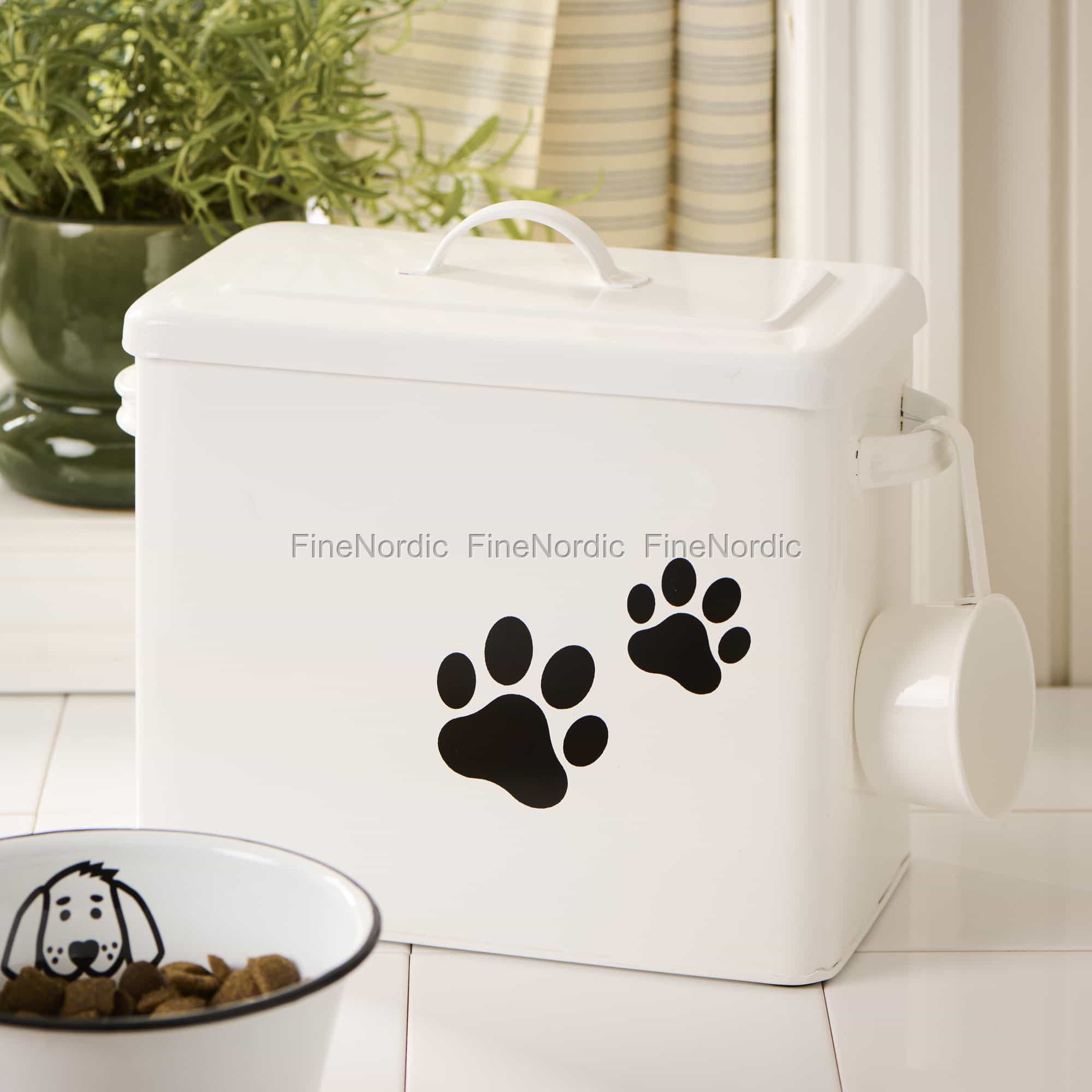 Ib Laursen Metall-Box mit Deckel zum Hundefutter mit Pfotenmotiv und 1 ...