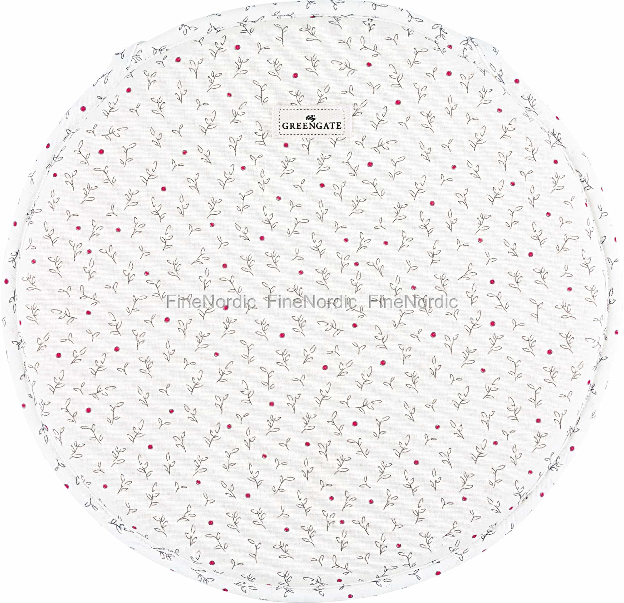 GreenGate Sitzkissen Rund Chiara White 38 cm
