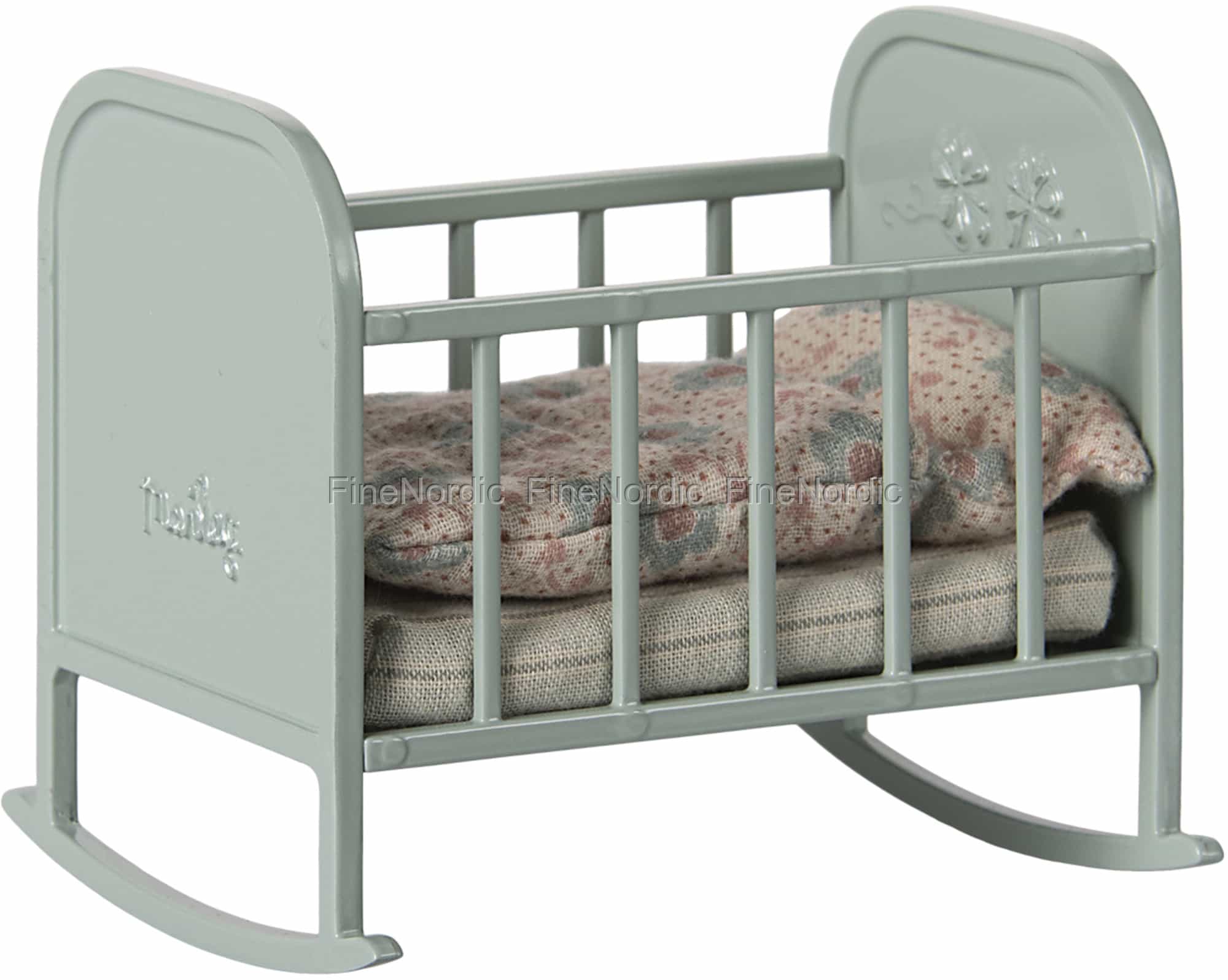 Maileg Miniatur Wiege - My - Blau Minze