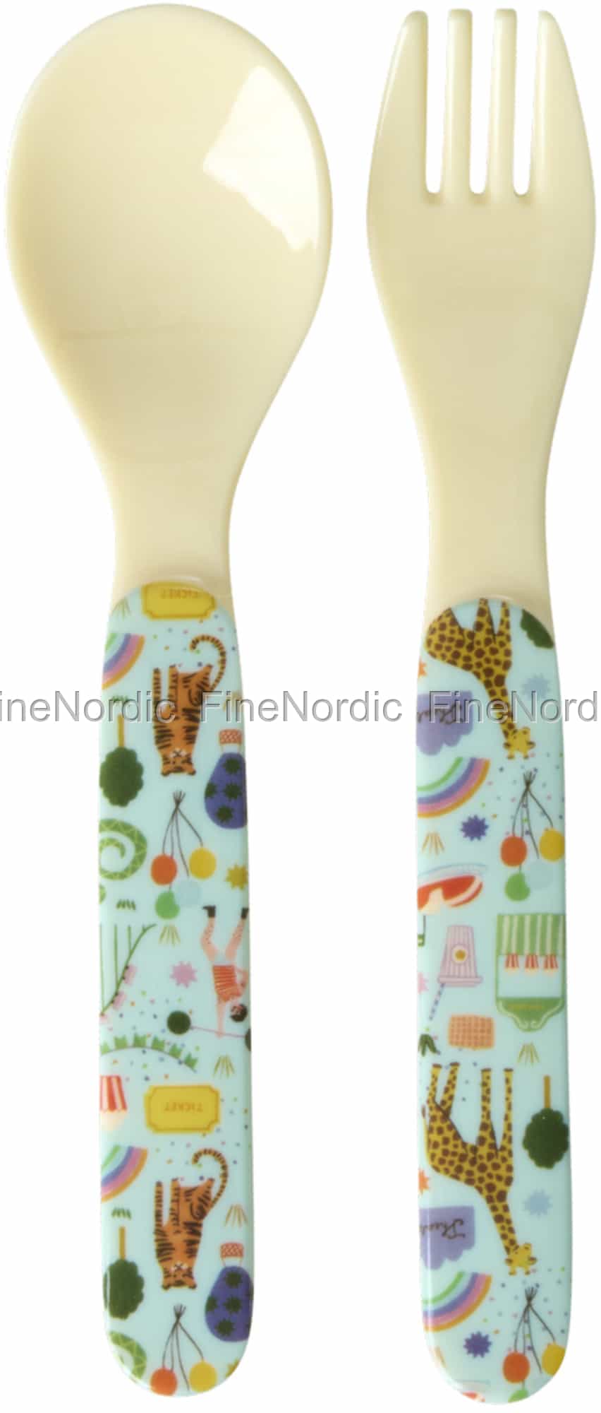 Rice Melamin Kinderlöffel und Löffel - "Fun Fair" - Mint