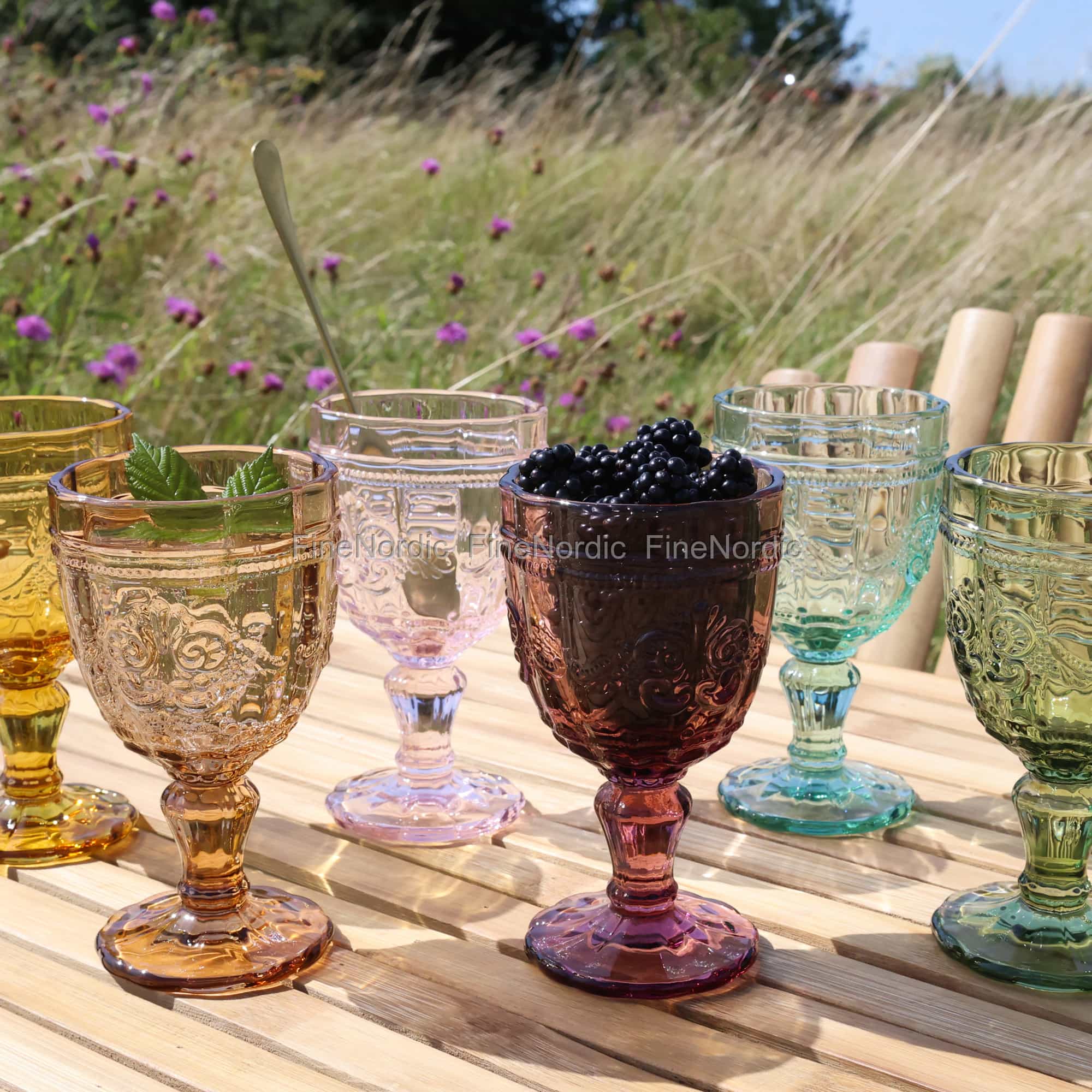 Chic Antique Saint-Émilion Weinglas mit Muster 6 Stück