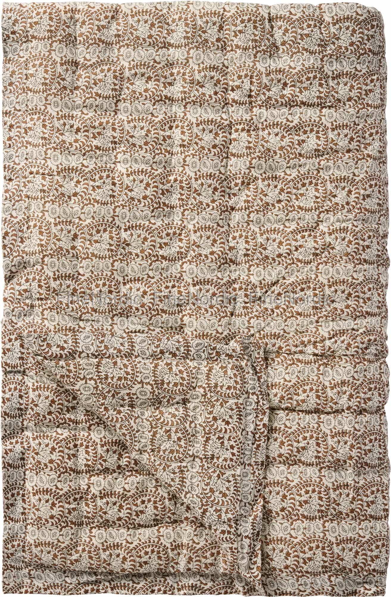 Charlotte Baumwoll-Quilt Braunes Blattmuster | Ib Laursen