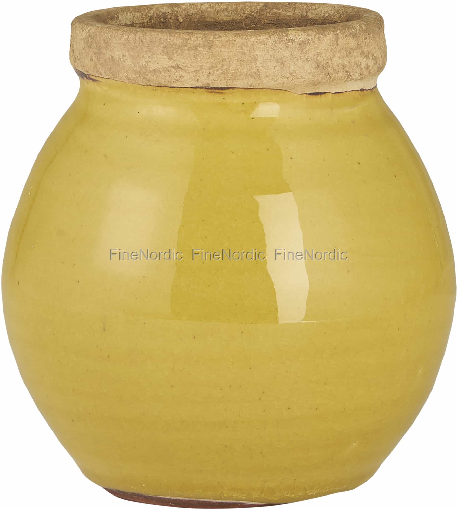 Vase - "Mustard" - mit naturfarbenem Rand | Ib Laursen