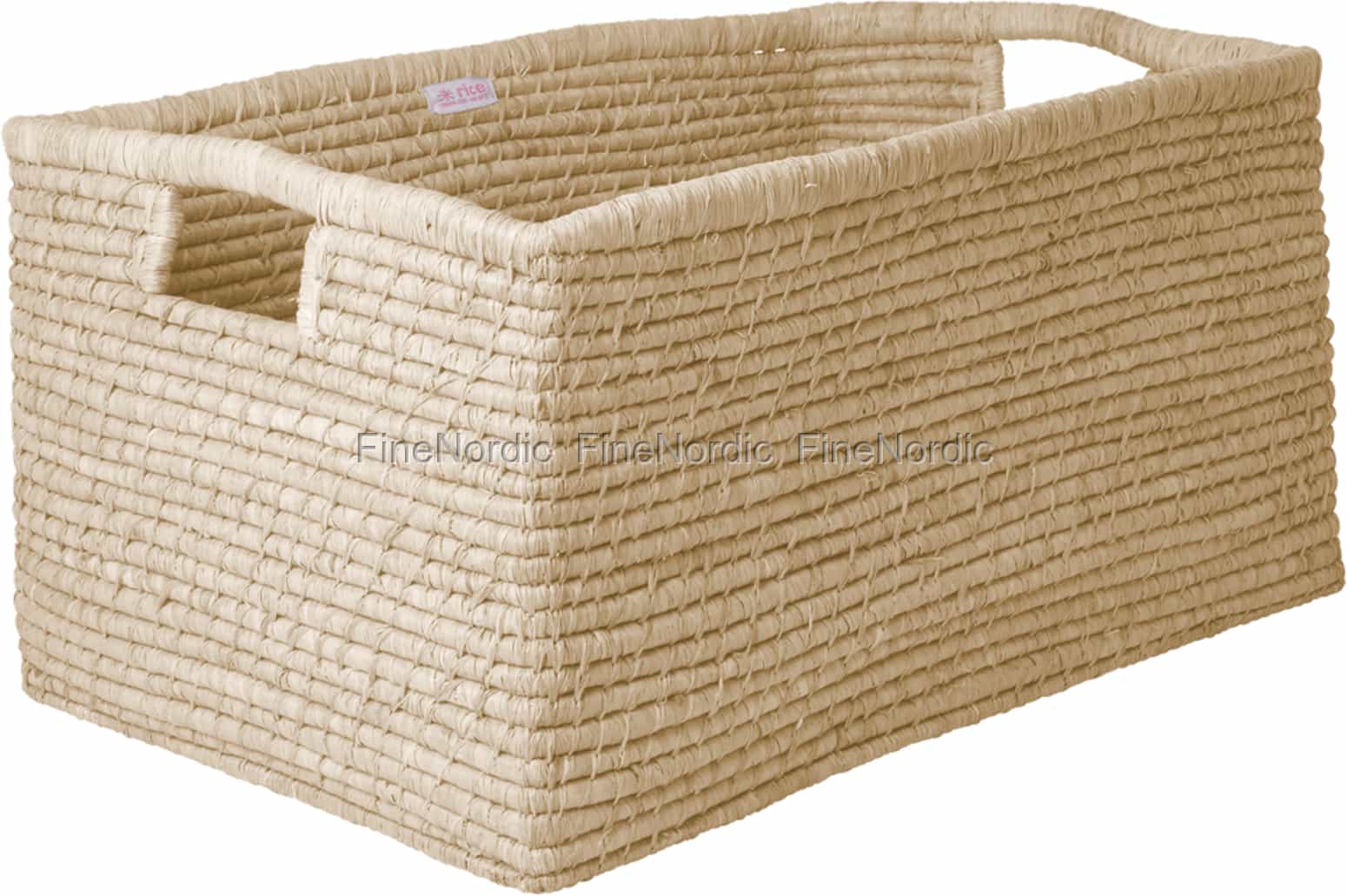 Raffiakorb - Rechteckig - Natur - Extra groß und lang | Rice